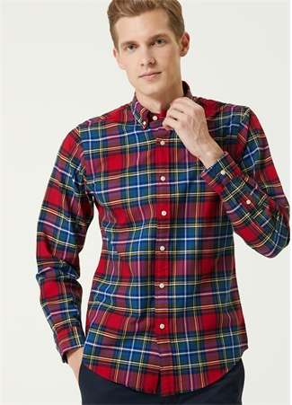 Polo Ralph Lauren Erkek Kırmızı Yeşil Ekose Desenli Gömlek S EU Polo Ralph Lauren Erkek Kırmızı Yeşil Ekose Desenli Gömlek S EU