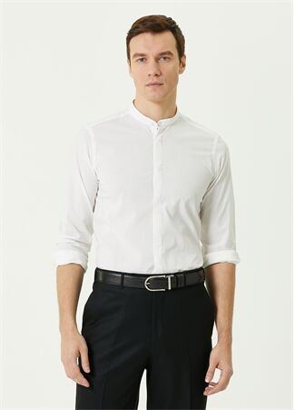 Palzileri Lab Erkek Beyaz Dokulu Gömlek 40 IT