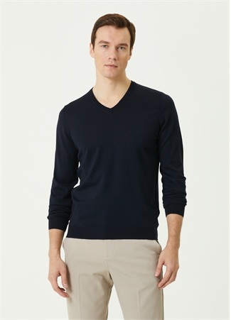 Hemington Erkek Warren Lacivert V Yaka Yün Kazak L EU Hemington Erkek Warren Lacivert V Yaka Yün Kazak L EU