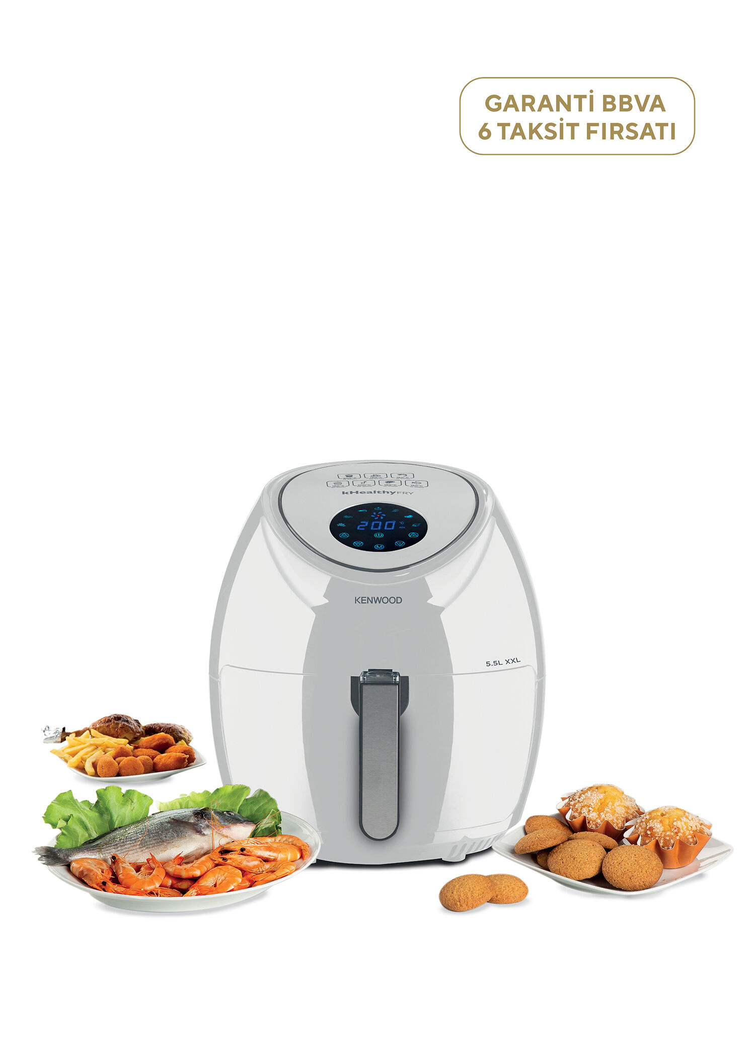 Kenwood - HFP50.000WH XXL AirFryer 5.5L - Beyaz