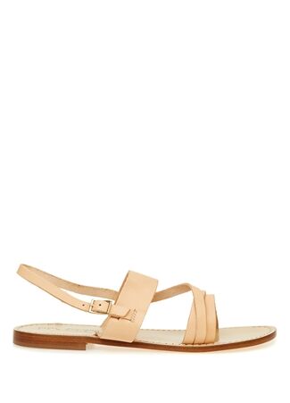 Capri Positano Sandals Kadın Bej Bantlı Deri Sandalet 36 EU