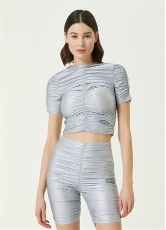 Alexander Wang Kadın Silver Drapeli Bluz Gri S EU