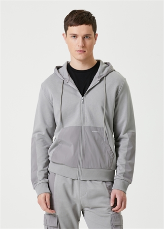 Academia Erkek Gri Kapüşonlu Garni Detaylı Logolu Sweatshirt XS EU Academia Erkek Gri Kapüşonlu Garni Detaylı Logolu Sweatshirt XS EU