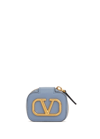 Valentino Garavani Kadın VLogo Mavi Deri Mini Kılıf EU Valentino Garavani Kadın VLogo Mavi Deri Mini Kılıf EU