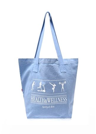 Sporty & Rich Kadın Mavi Baskılı Alışveriş Çantası EU Sporty & Rich Kadın Mavi Baskılı Alışveriş Çantası EU