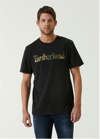 Timberland Erkek Siyah Logo Baskılı T-shirt S EU