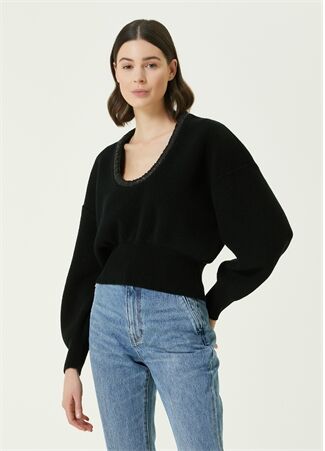 Alexander Wang Kadın Siyah Yün Kazak XS EU