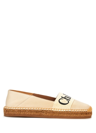 Chloe Kadın Beyaz Logo Detaylı Deri Espadril 36 EU Chloe Kadın Beyaz Logo Detaylı Deri Espadril 36 EU