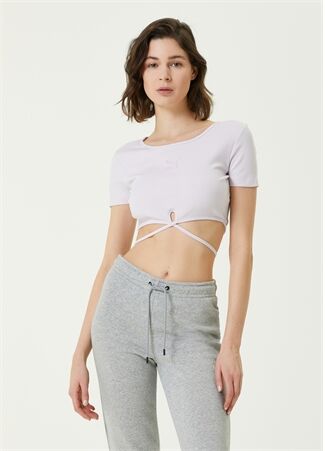 Puma Kadın Classics Lila Nervürlü T-shirt Mor S EU