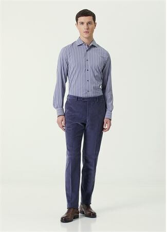 Pal Zileri Erkek Lacivert Kadife Pantolon 52 IT