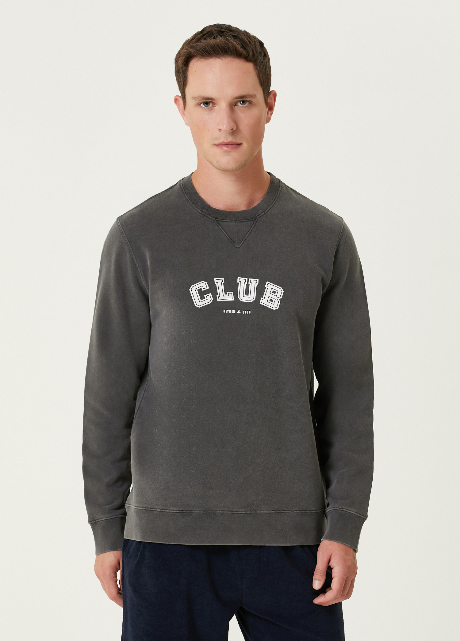 Beymen Club - Anthracite Logo Printed Sweatshirt - Anthracite