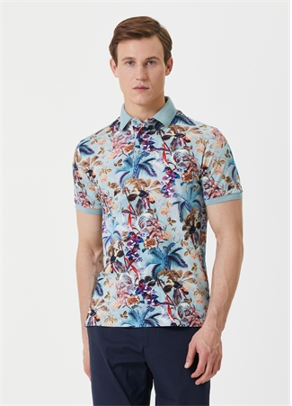 Etro Erkek Mavi Polo Yaka Çiçek Desenli T-shirt M Eu Etro Erkek Mavi Polo Yaka Çiçek Desenli T-shirt M Eu