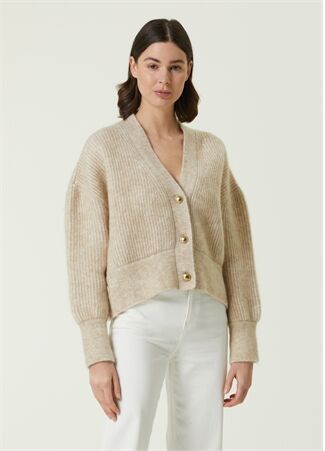 Anine Bing Kadın Bej Örgü Dokulu Hırka XS EU