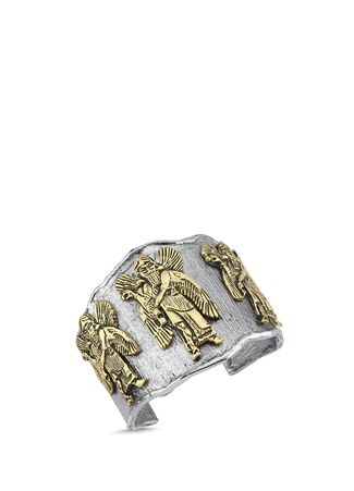 Unique By Av Kadın Marduk İşlemeli Kelepçe Bileklik Gri EU