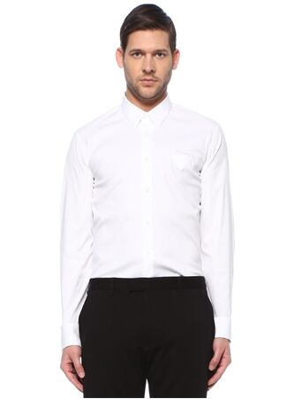 Prada Erkek Beyaz Küçük Yaka Gömlek 39 IT