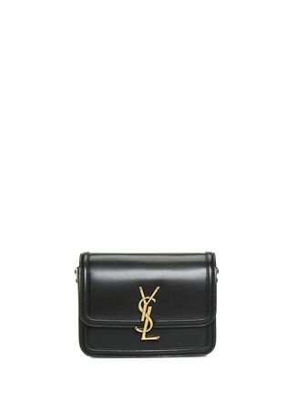 Kadın Siyah Logo Detaylı Deri Omuz Çantası EU