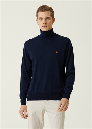 Etro Erkek Lacivert Logo Nakışlı Yün Triko S EU Etro Erkek Lacivert Logo Nakışlı Yün Triko S EU