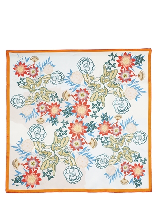 Beymen Kadın Pembe Çiçek Desenli 90x90 cm İpek Eşarp EU