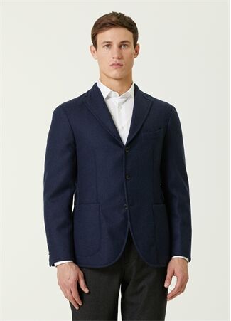 Boglioli Erkek Lacivert Yün Ceket 50 IT