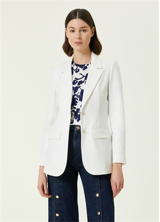 Beymen Collection Kadın Beyaz Dar Kesim Ceket 42 EU Beymen Collection Kadın Beyaz Dar Kesim Ceket 42 EU