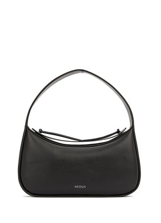 Neous Kadın Siyah Deri Omuz Çantası EU