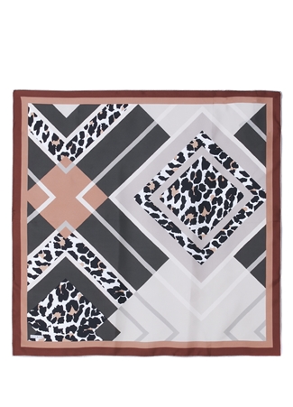 Beymen Kadın Desenli 90x90 cm Twill İpek Eşarp Yeşil EU