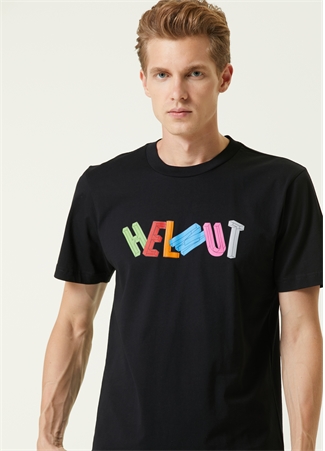 Helmut Lang Erkek Siyah Renkli Logolu T-shirt XL EU Helmut Lang Erkek Siyah Renkli Logolu T-shirt XL EU