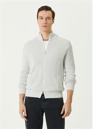 Brunello Cucinelli Erkek Gri Reglan Kollu Triko Hırka 50 IT