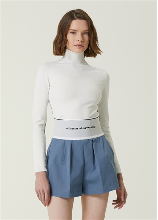 T by Alexander Wang Kadın Beyaz Dik Yaka Logo Bantlı Kazak XS EU T by Alexander Wang Kadın Beyaz Dik Yaka Logo Bantlı Kazak XS EU