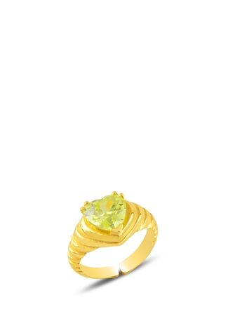 Felizist Kadın Je T Aime Altın Rengi Kaplama Yüzük Yeşil EU Felizist Kadın Je T Aime Altın Rengi Kaplama Yüzük Yeşil EU