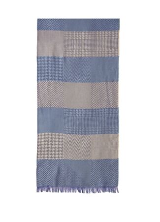 Beymen Club Kadın Mavi Patchwork Desenli Atkı EU