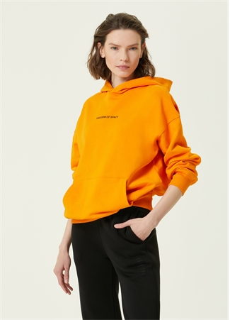 Freedom Of Space Kadın Turuncu Kapüşonlu Baskılı Sweatshirt Xs Eu Freedom Of Space Kadın Turuncu Kapüşonlu Baskılı Sweatshirt Xs Eu