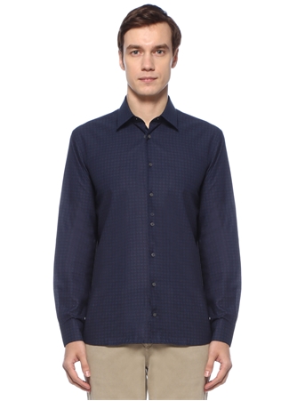Beymen Collection Erkek Custom Fit Lacivert Desenli Gömlek 38 IT Beymen Collection Erkek Custom Fit Lacivert Desenli Gömlek 38 IT