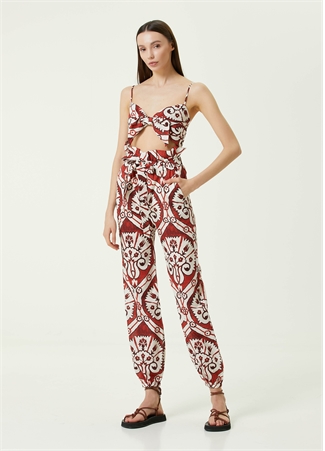 Johanna Ortiz Kadın Bordo Etnik Desenli Organik Pamuk Pantolon 6 Us Johanna Ortiz Kadın Bordo Etnik Desenli Organik Pamuk Pantolon 6 Us