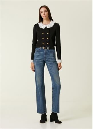 Kadın 60s Straight Mavi Jean Pantolon 25 US