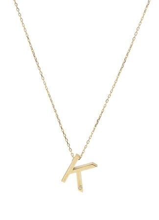 Collection Kadın K Harfi Formlu Altın Rengi Kolye EU