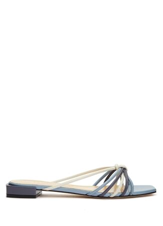 Beymen Collection Kadın Mavi Deri Terlik 4