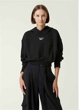 Reebok Kadın Siyah Kapüşonlu Sweatshirt L EU