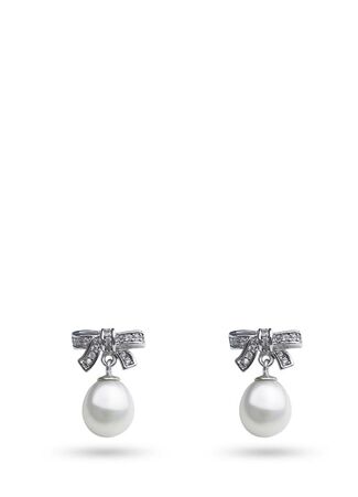 Lulu Jewelery Kadın İncili Gümüş Rengi Küpe Gri EU