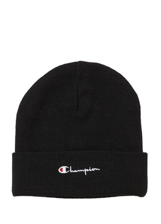 Champion Kadın Siyah Logo Jakarlı Bere EU