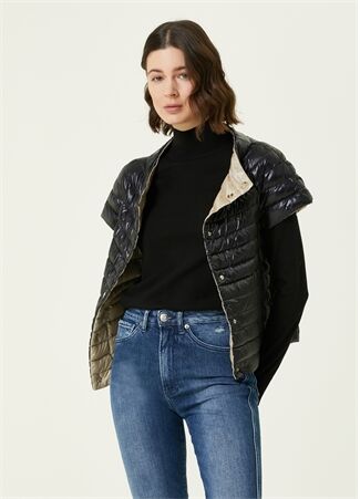 Herno Kadın Siyah Çift Taraflı Yelek 38 It