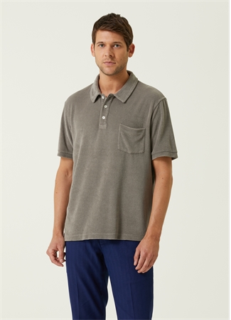 Closed Erkek Gri Polo Yaka Dokulu T-shirt S EU Closed Erkek Gri Polo Yaka Dokulu T-shirt S EU