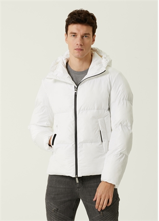 Canali Erkek Beyaz Kapüşonlu Puff Mont 48 IT Canali Erkek Beyaz Kapüşonlu Puff Mont 48 IT