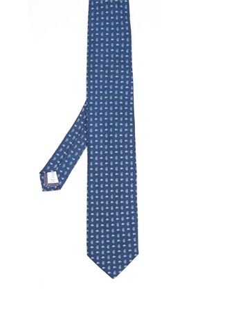 Eton Erkek Mavi Desenli İpek Kravat EU