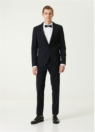Palzileri Lab Erkek Siyah Şal Yaka Yün Takım Elbise 50 IT