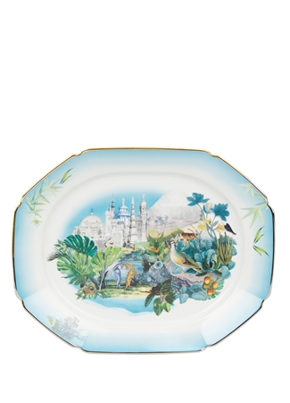 Vista Alegre Atlantis Small Manzara Desenli Porselen Servis Tabağı Beyaz