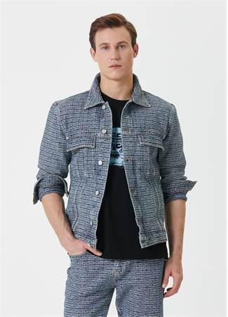 Givenchy Erkek 4g Mavi Logo Desenli Denim Ceket M Eu Givenchy Erkek 4g Mavi Logo Desenli Denim Ceket M Eu
