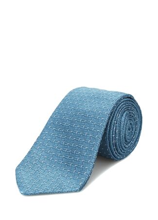 Pal Zileri Erkek Mavi Mikro Desenli İpek Kravat EU