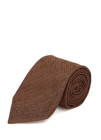 Pal Zileri Erkek Kahverengi Dokulu İpek Kravat EU