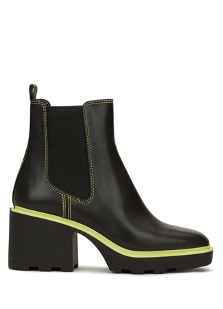 Michael Kors Kadın Siyah Sarı Deri Bot 0 US